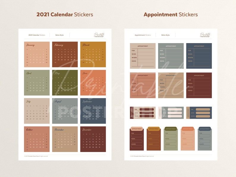 Boho Digital Sticker Kit for Goodnotes Digital Journal Box - Etsy