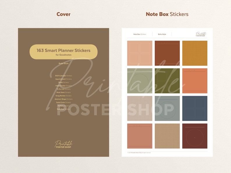 Boho Digital Sticker Kit for Goodnotes Digital Journal Box - Etsy