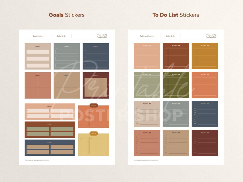 Boho Digital Sticker Kit for Goodnotes Digital Journal Box - Etsy