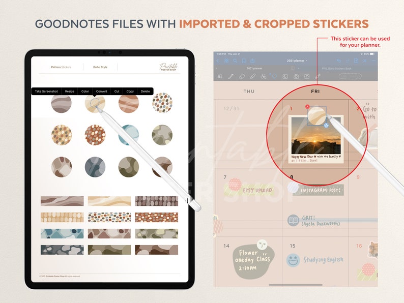 Boho Digital Sticker Kit for Goodnotes Digital Journal Box - Etsy