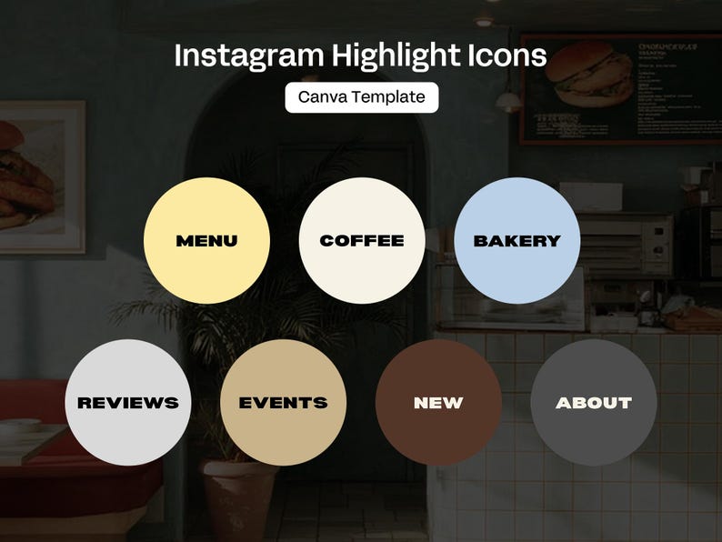 Retro Cafe Branding Kit Canva Template | Bakery Social Media Templates ...