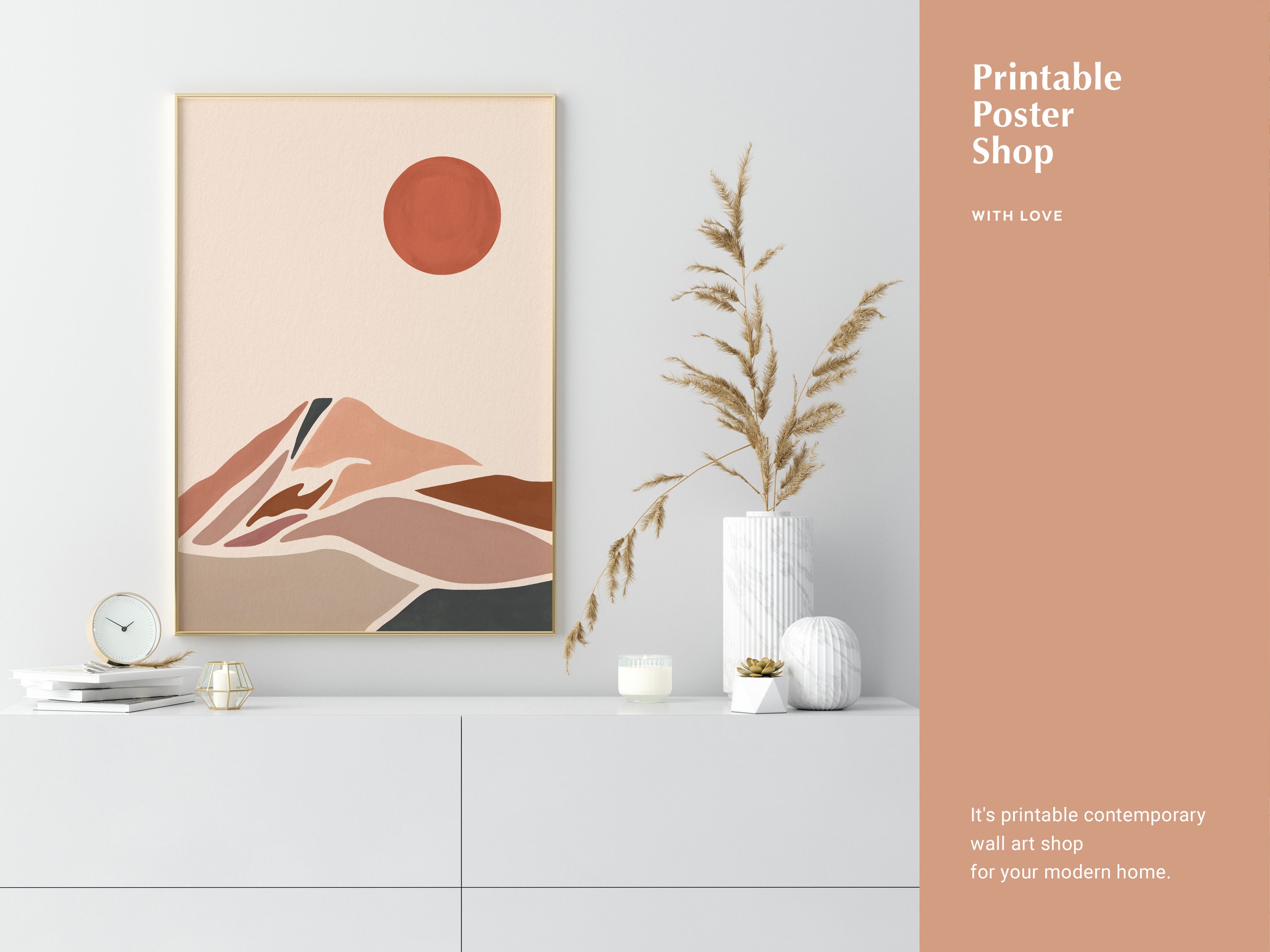 Desert Landscape Printable Wall Art, Boho Wall Decor, Neutral Earth ...