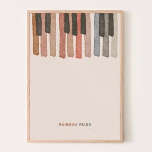 Rainbow Piano Printable Wall Art, Nursery Digital Print, Rustic Wall ...