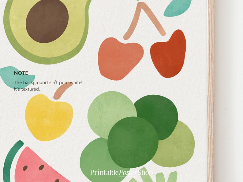 Colorful Fruit Printable Wall Art, Prints for Kitchen, Avocado ...