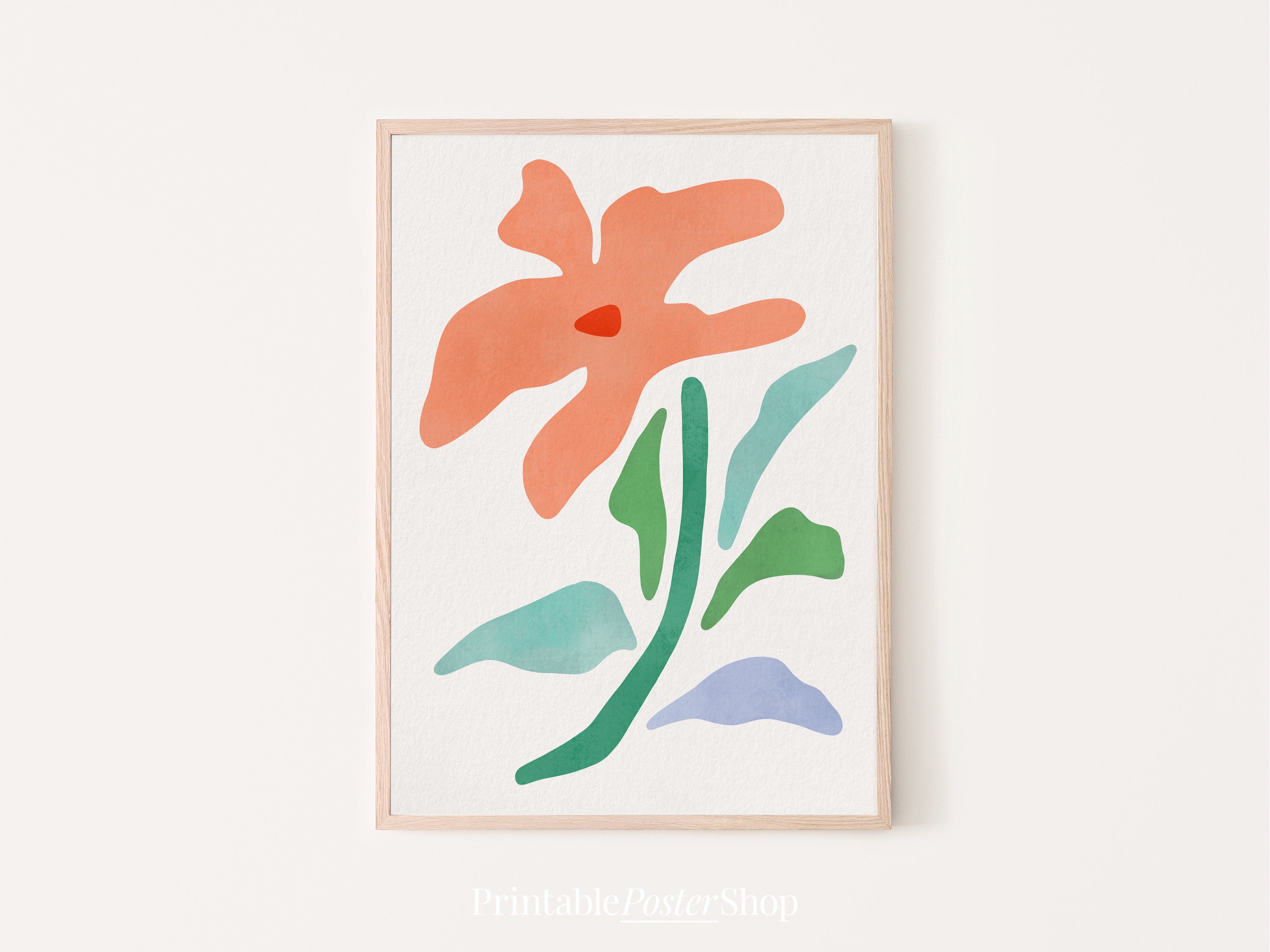 Flower Printable Art, Flower Wall Art, Boho Home Decor, Vase Print ...