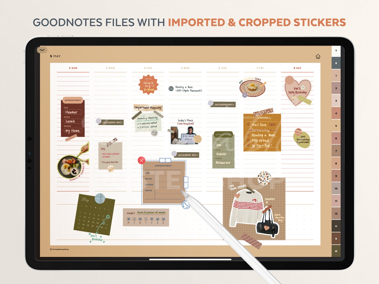 Boho Digital Sticker Kit for Goodnotes Digital Journal Box - Etsy