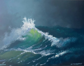 Ocean Storm Painting - Etsy