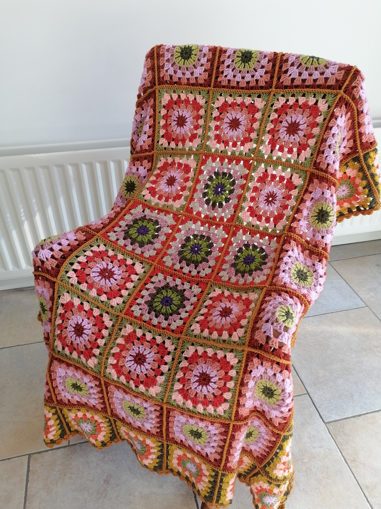 Hand Made Granny Square Crochet Blanket/throw - Etsy