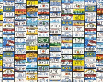 License Plate Fabric - Etsy