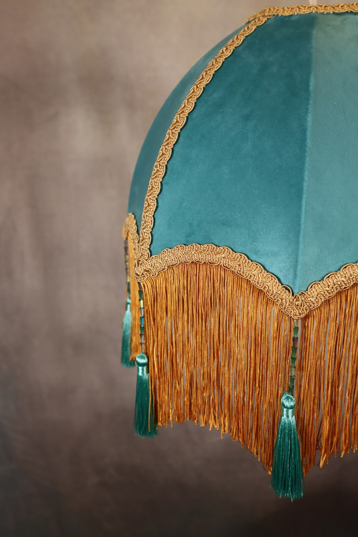 Fringed Velvet Lampshade Made to Order Decorated With - Etsy