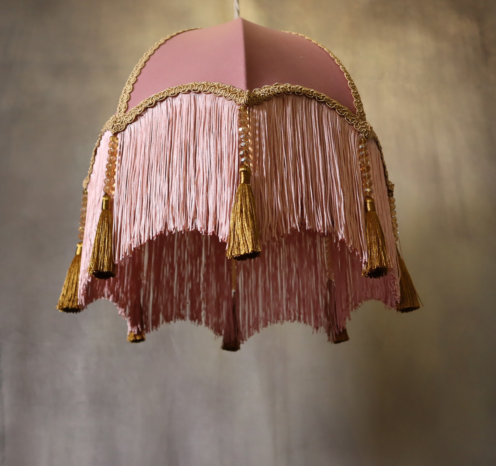 Fringed Velvet Lampshade Made to Order Decorated With - Etsy