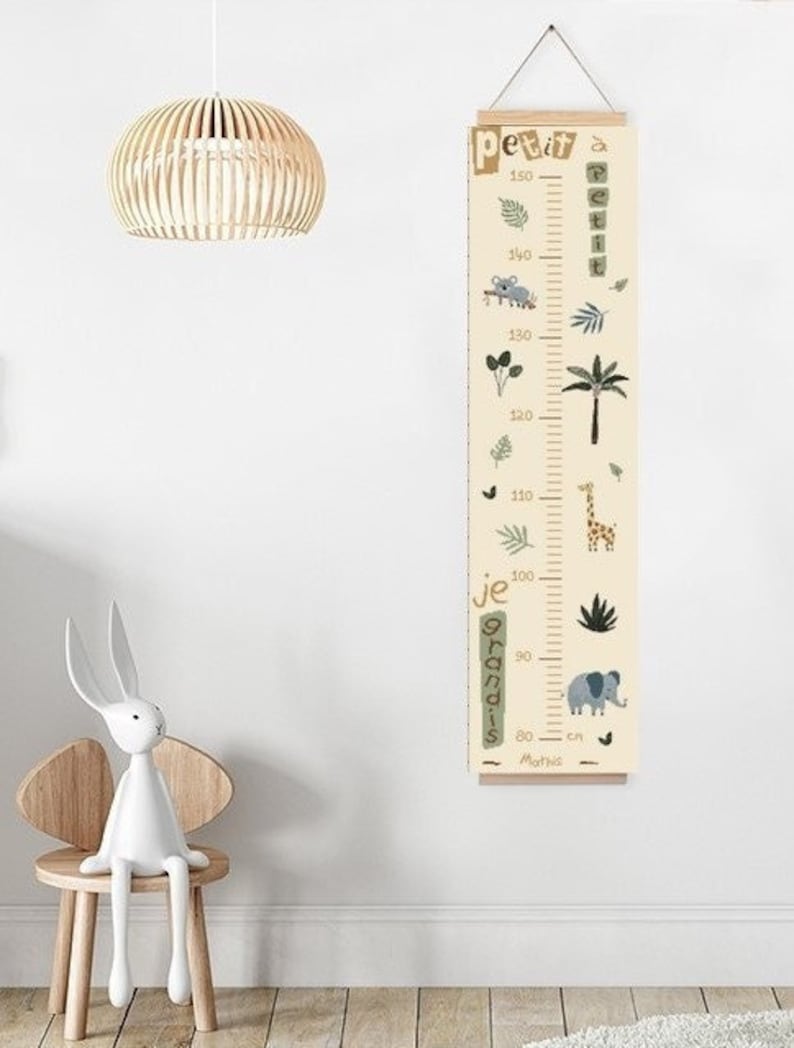 Baby Cross Stitch Pattern, Baby Embroidery Height Rod, Personnalized ...