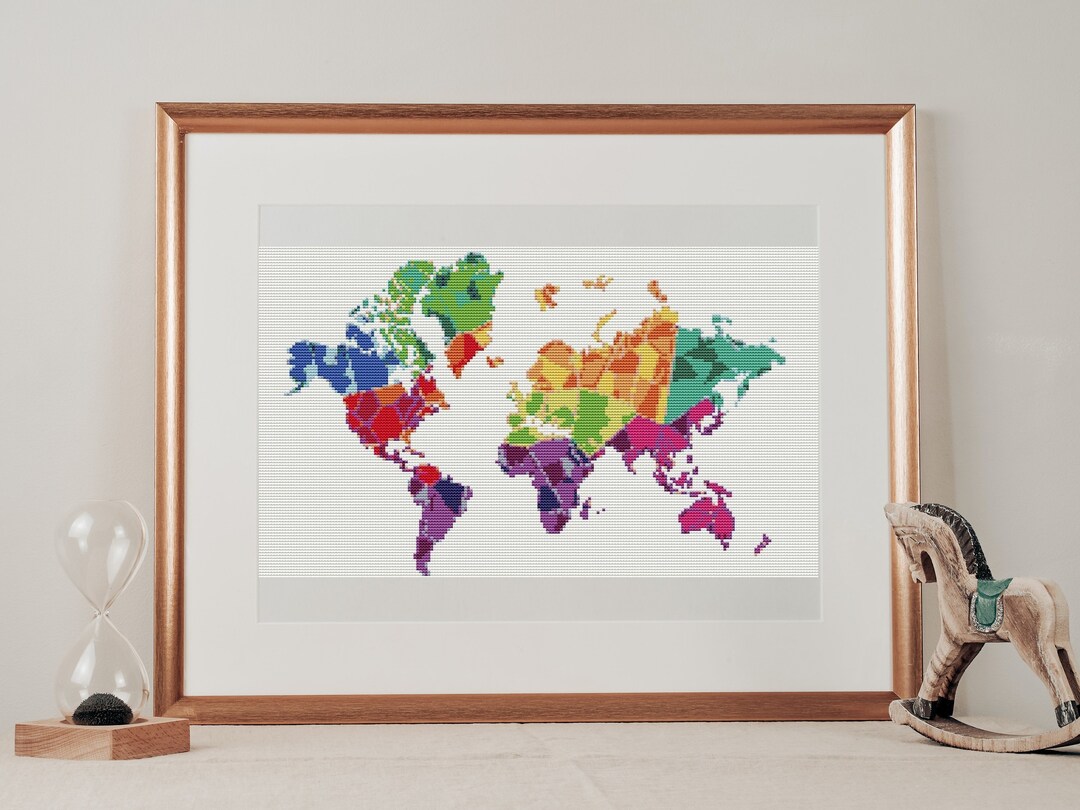Planisphere Cross Stitch Pattern Atlas World Cross Stitch - Etsy