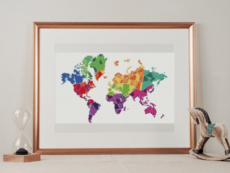 Planisphere Cross Stitch Pattern Atlas World Cross Stitch - Etsy