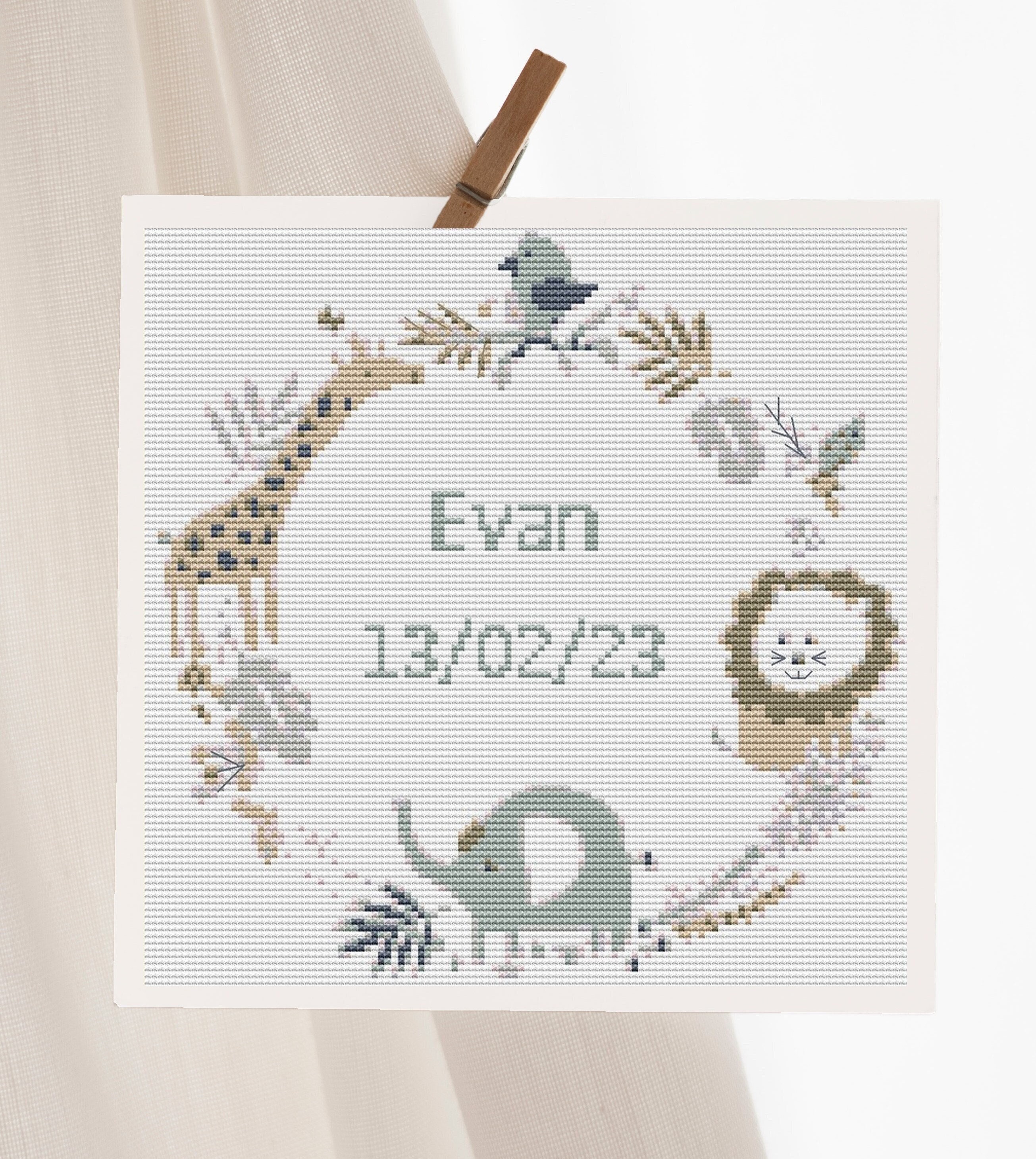Baby Cross Stitch Pattern, Personalized, Embroidery Card, Baby ...