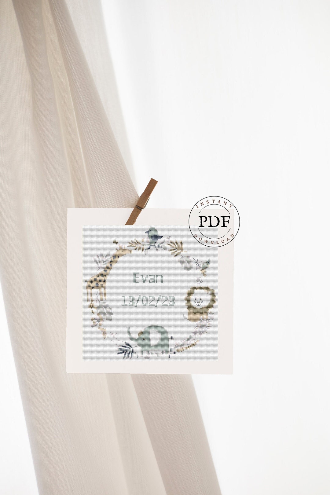 Baby Cross Stitch Pattern, Personalized, Embroidery Card, Baby ...