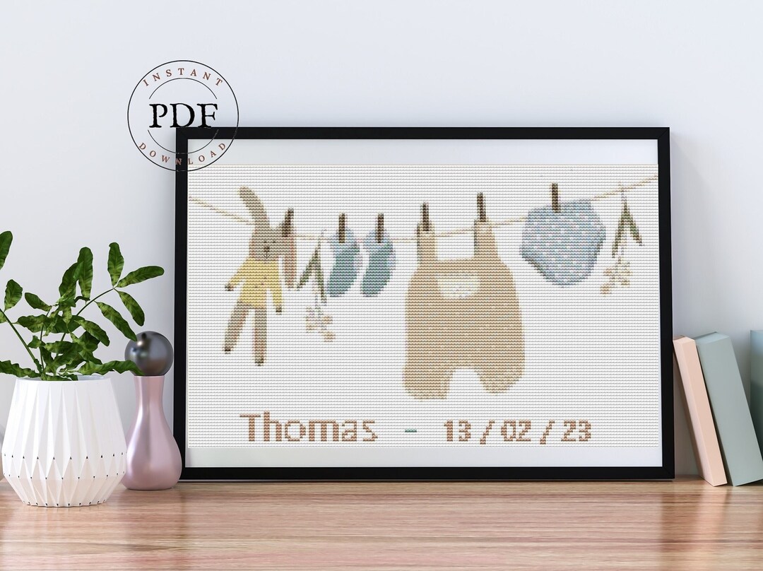 Personalised Cross Stitch Pattern, Birth Pattern, Baby Born Embroidery ...
