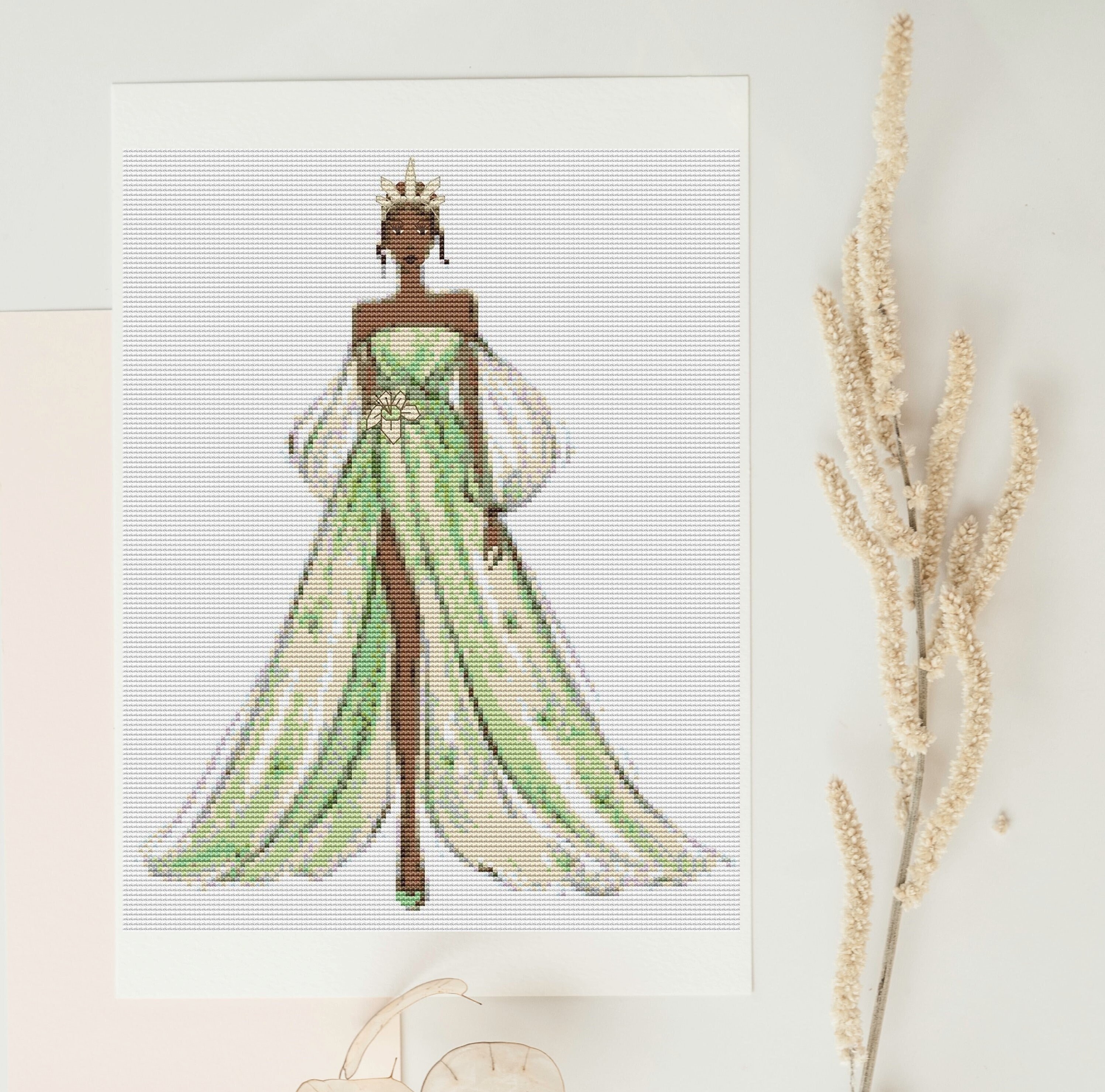 Tiana Modern Princess Cross Stitch Pattern, Frog Princess, Princess ...