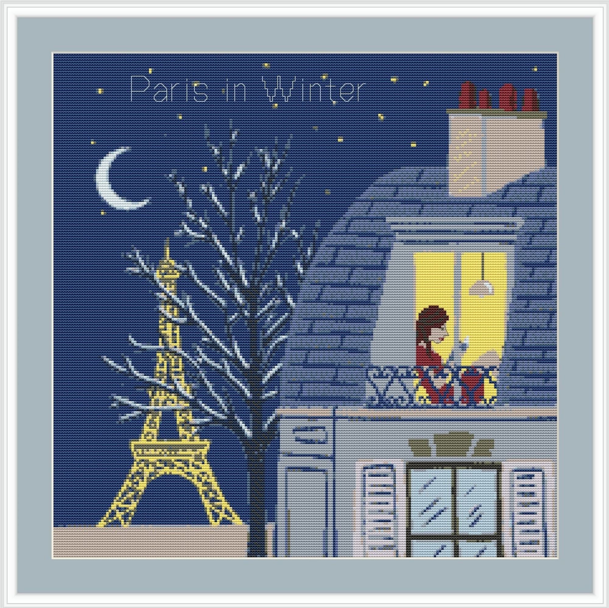 Paris, Cross Stitch Pattern, Eiffel Tower, Cross Stitch Paris, Cross ...