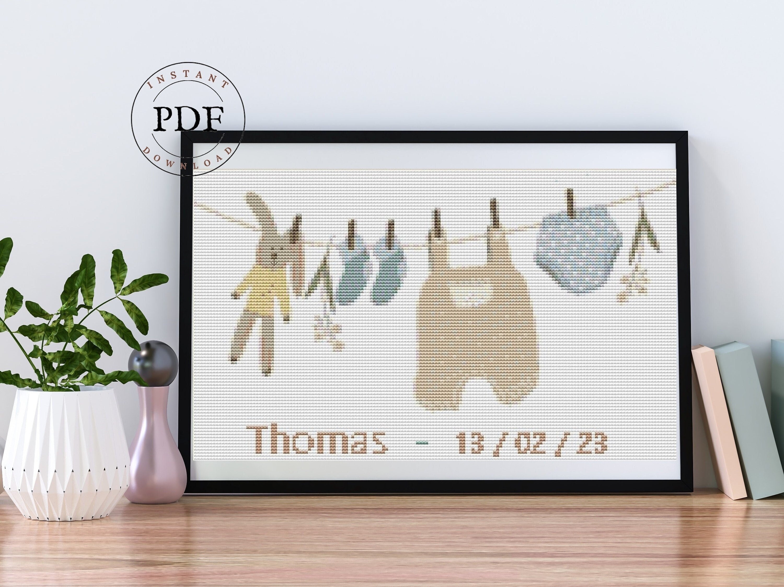 Personalised Cross Stitch Pattern Birth Pattern Baby Born - Etsy