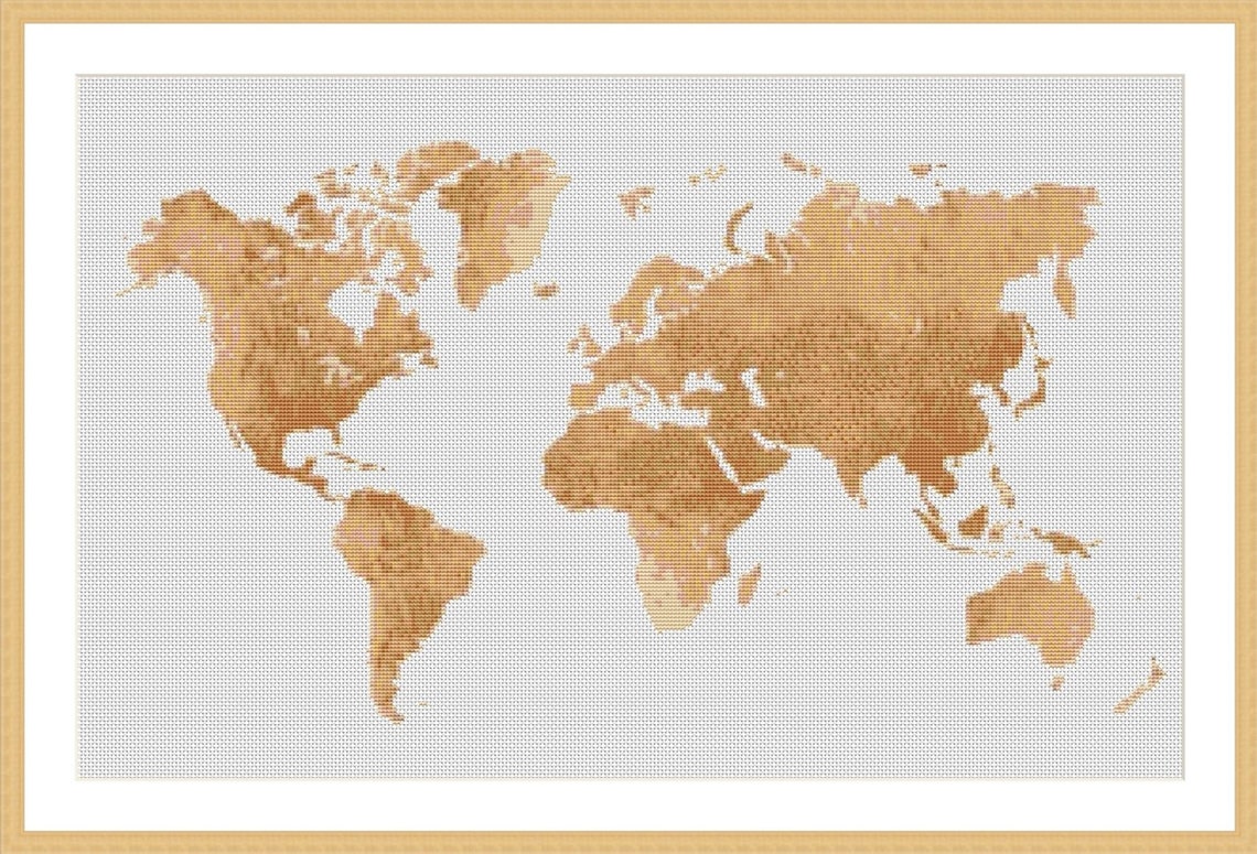 Planisphere Cross Stitch Pattern Atlas Embroidery Countries - Etsy