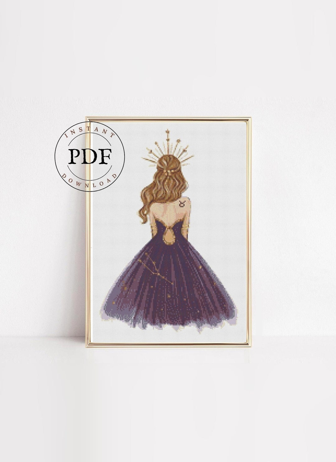 Taurus Cross Stitch Pattern, Taurus Sign, Zodiac Embroidery, Zodiac ...