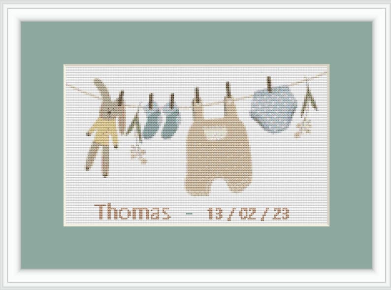 Personalised Cross Stitch Pattern, Birth Pattern, Baby Born Embroidery ...