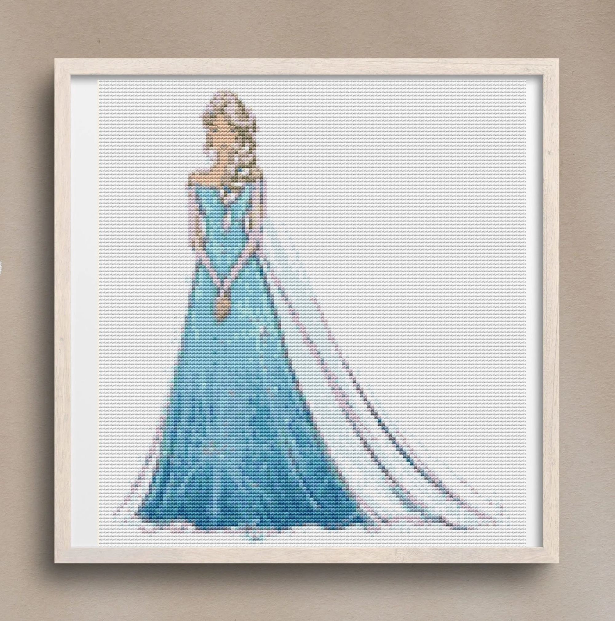 Elsa Princess Cross Stitch Pattern, Modern Princess Embroidery, Snow ...
