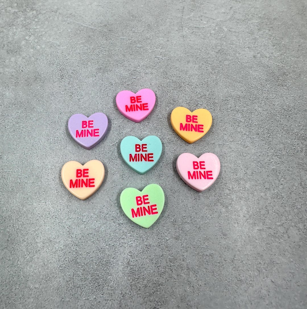 7 Fake Resin Be Mine Conversation Heart Cabochons - Etsy