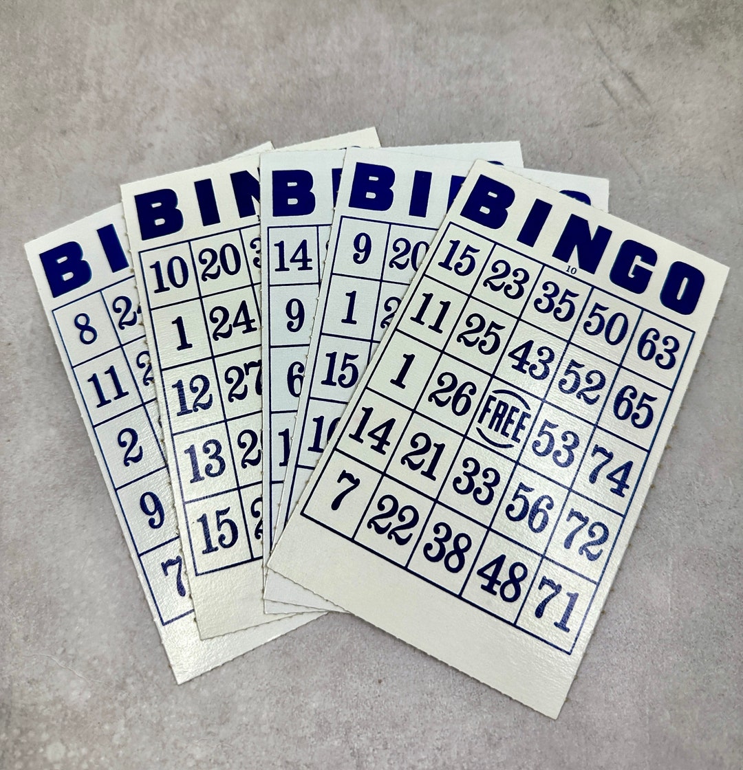 5 Blue and White Bingo Card Embellishments - Etsy