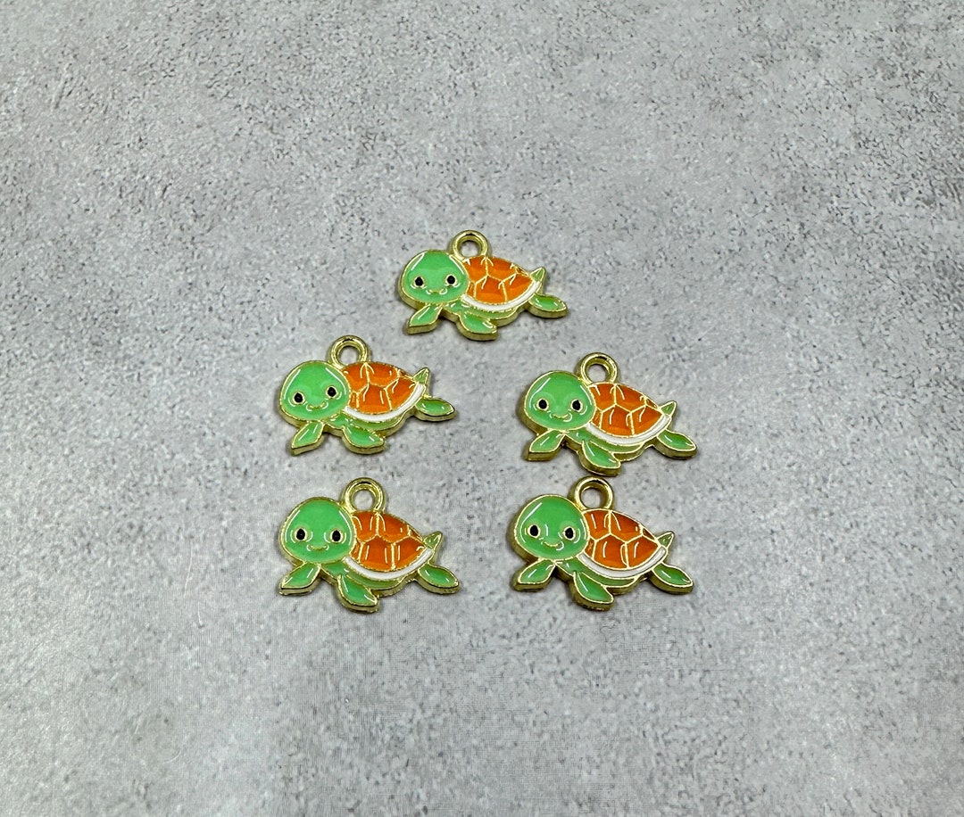 5 Sea Turtle Charms - Etsy