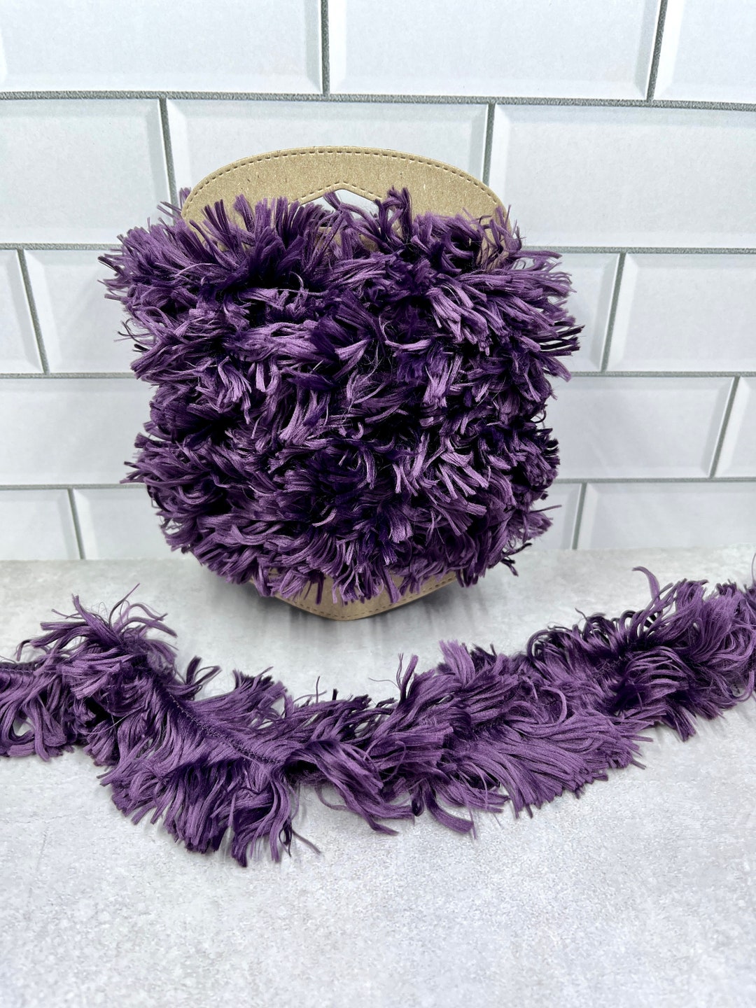 3 Yards of Purple Furry Chunky Trim Fibers - Etsy