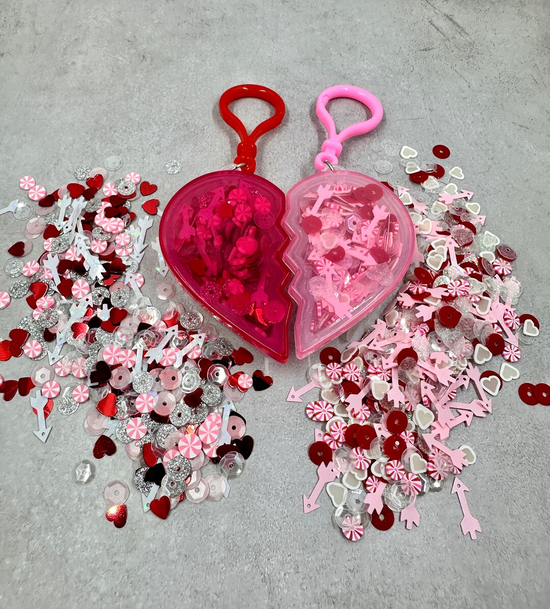 Valentine Sequins Mix Heart Container Duo - Etsy