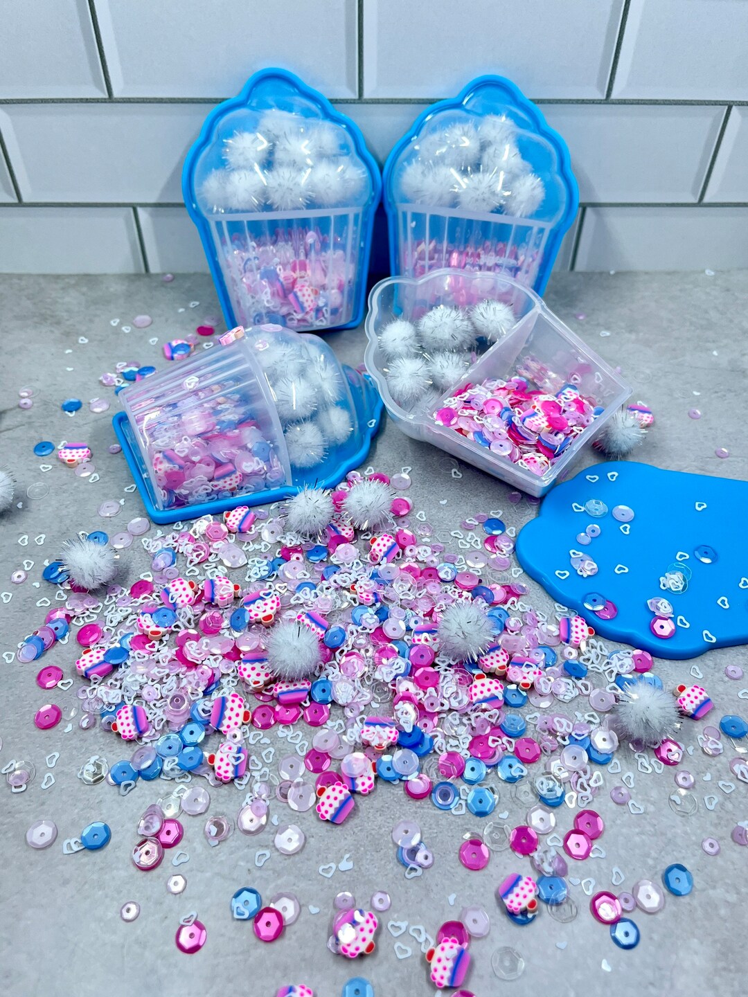 Cupcake Container With Sequins Mix - Etsy