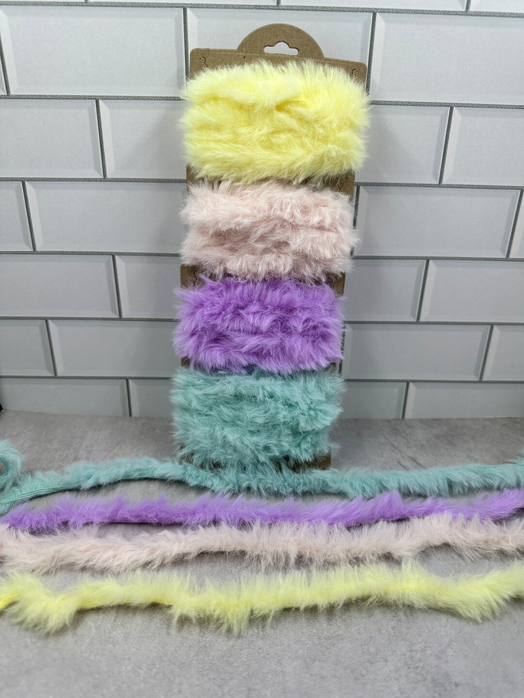 8 Total Yards of Pastel Furry Chunky Trim Fibers - Etsy