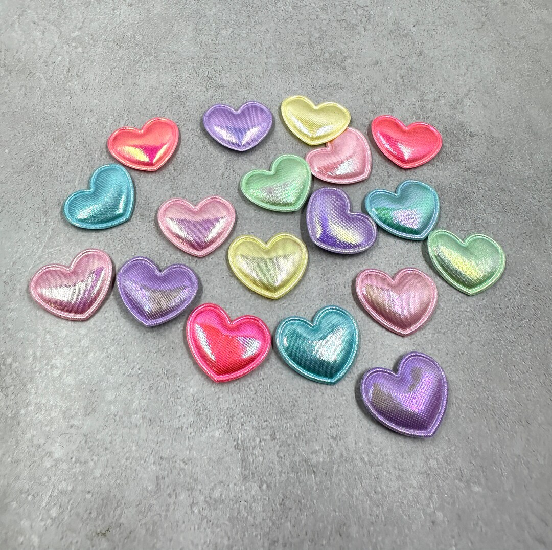 18 Small Padded Hearts Mix - Etsy
