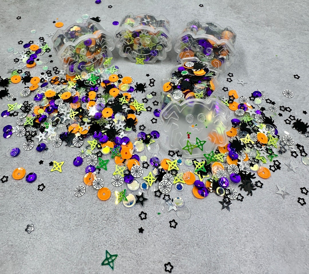 Halloween Sequins Mix in a Spider Container - Etsy
