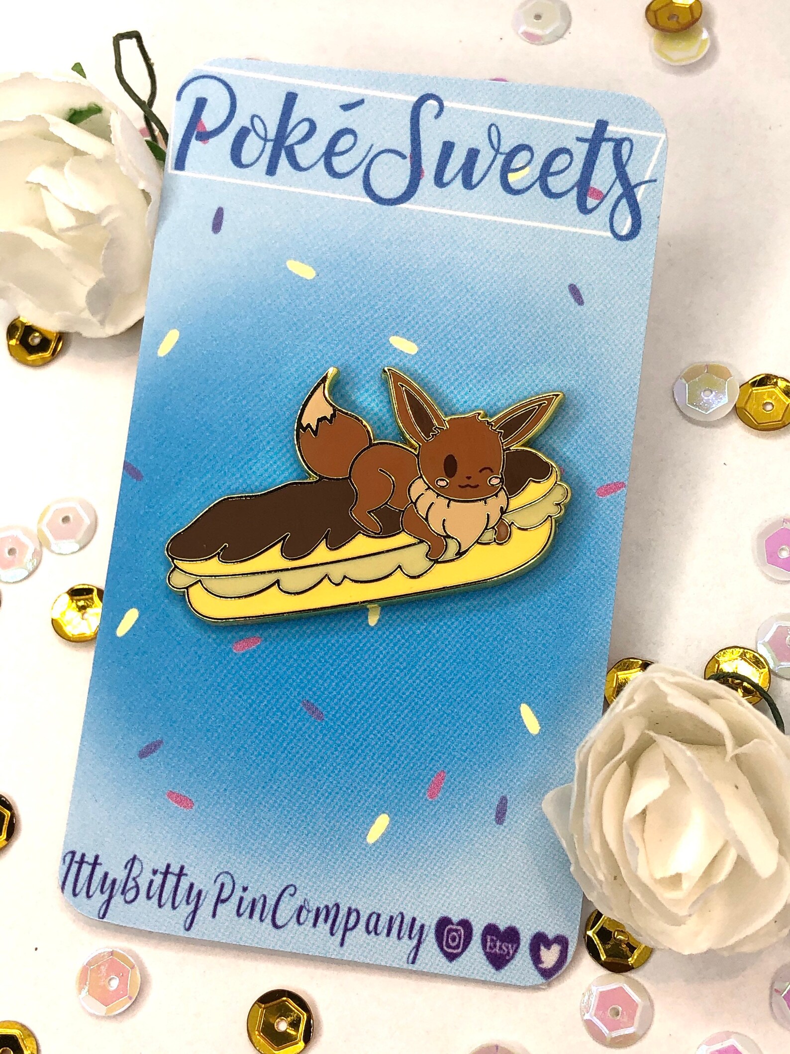 Eevee Eclair | Eevee Pokésweets Pokémon Enamel Pin - Etsy