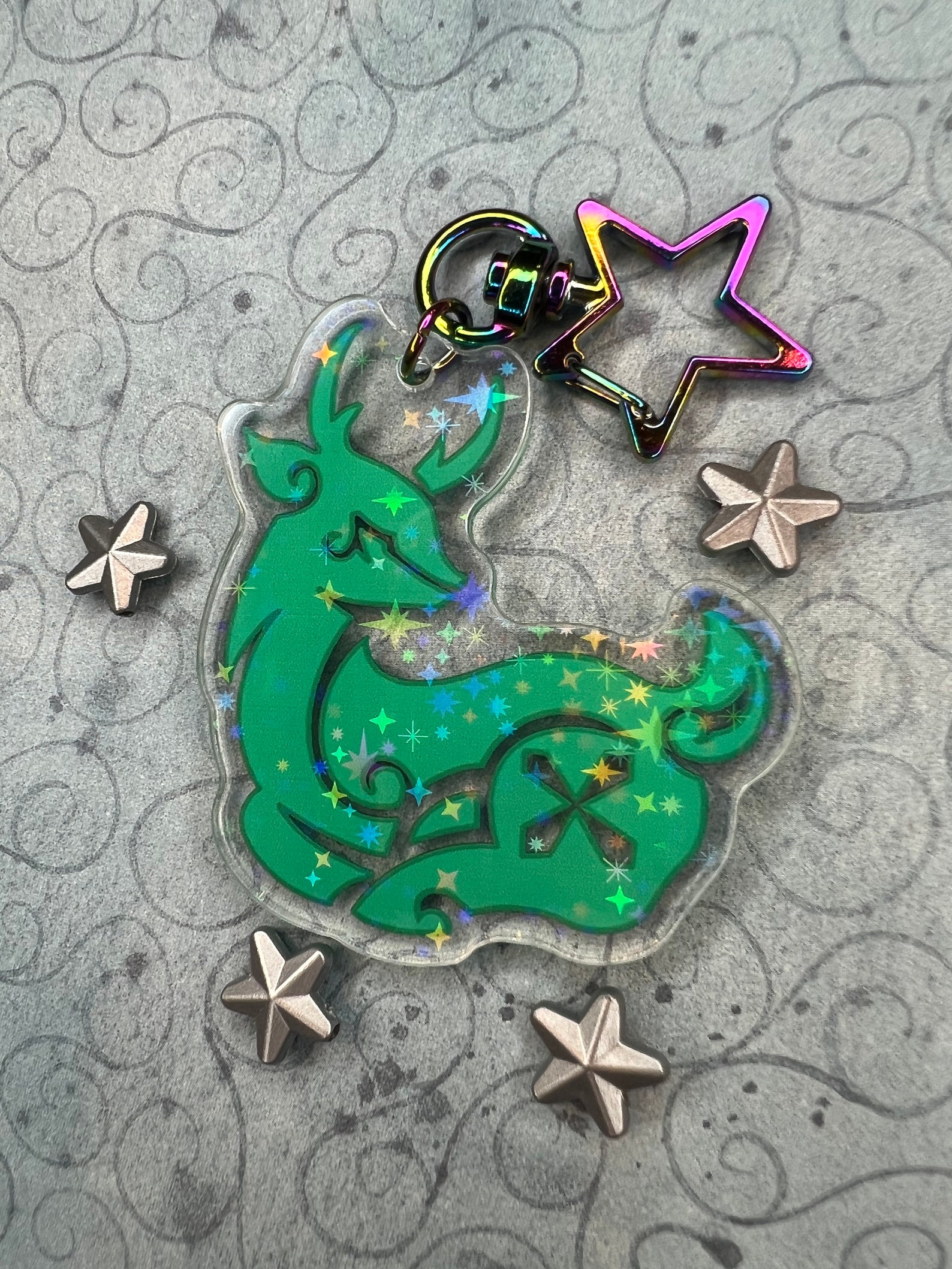 Anemo/dendro/paimon Genshin Constellation Keychains - Etsy