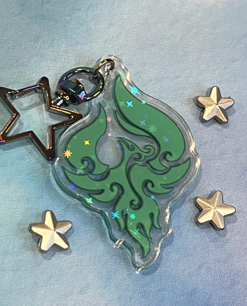 Anemo/dendro/paimon Genshin Constellation Keychains - Etsy