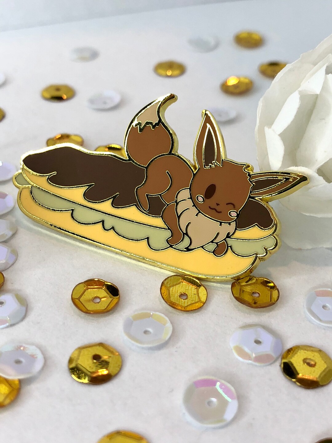 Eevee Eclair | Eevee Pokésweets Pokémon Enamel Pin - Etsy