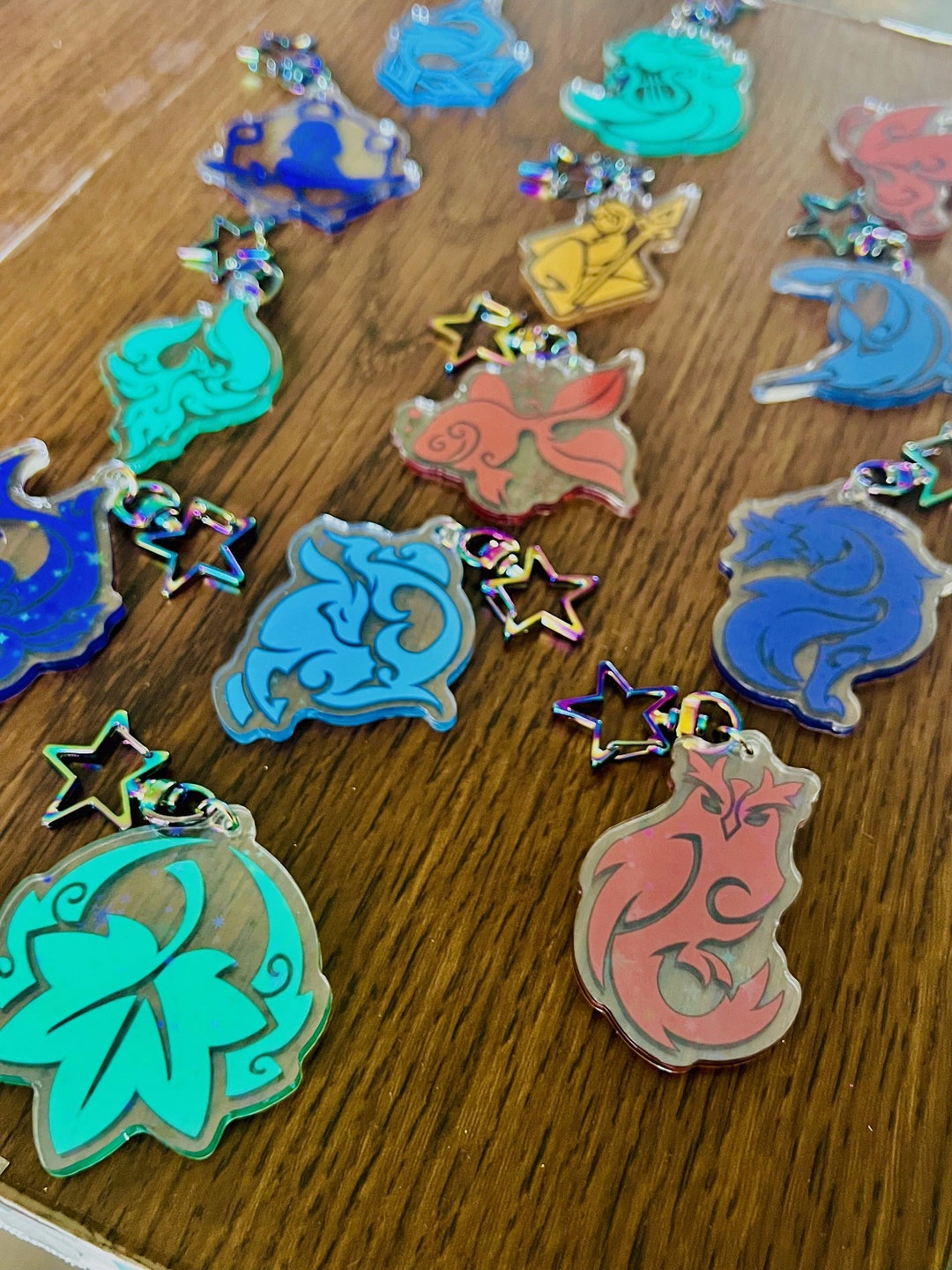 Cryo / Hydro - Genshin Constellation Keychains - Etsy
