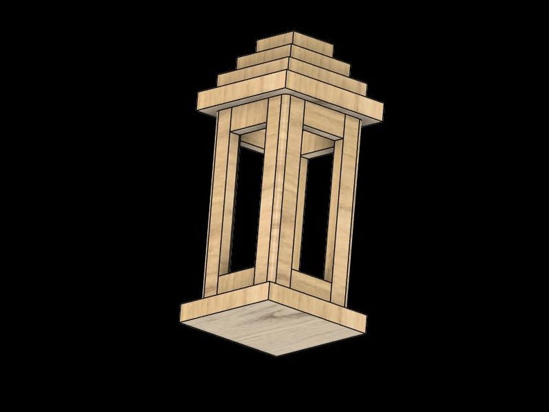 DIY Lantern Woodworking Plans – Rustic Wooden Lantern Build Drawing ...