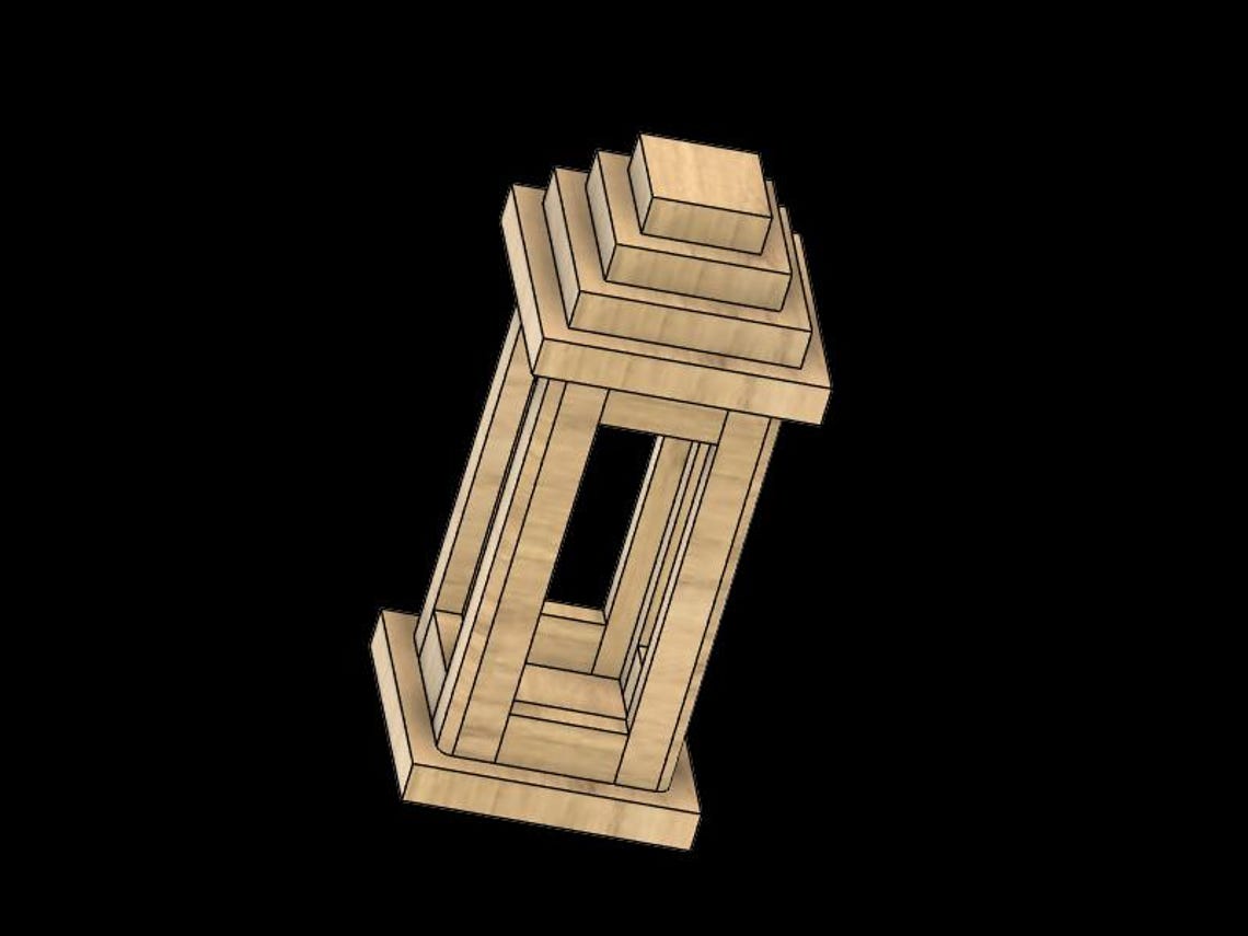 DIY Lantern Woodworking Plans – Rustic Wooden Lantern Build Drawing ...