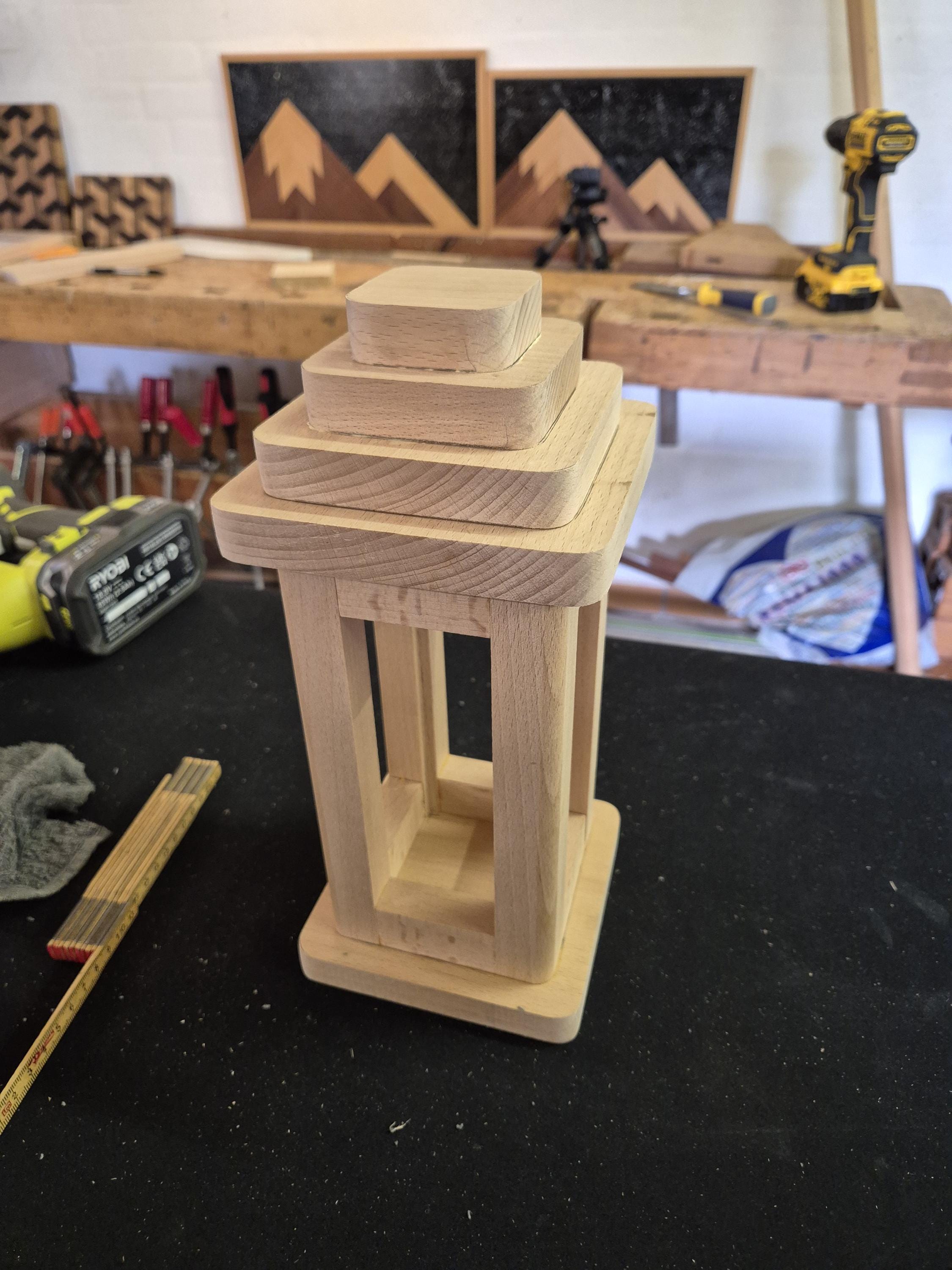 DIY Lantern Woodworking Plans – Rustic Wooden Lantern Build Drawing ...
