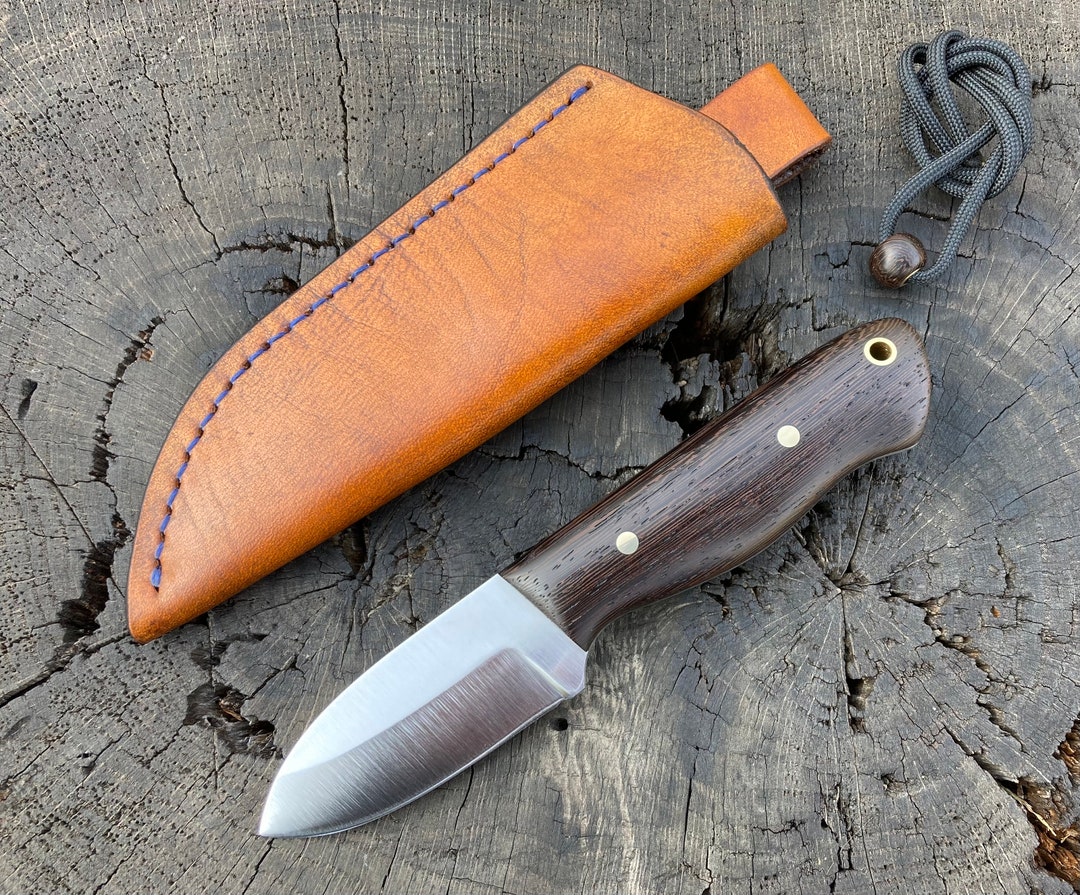 Handmade Bushcraft/edc Knife With Leather Sheath1/8 80crv2 Carbon ...