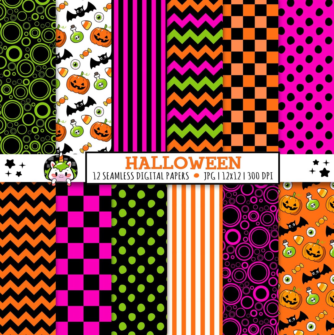 Halloween Digital Paper, JPG, Illustrations, Graphics, Scrapbook Paper ...