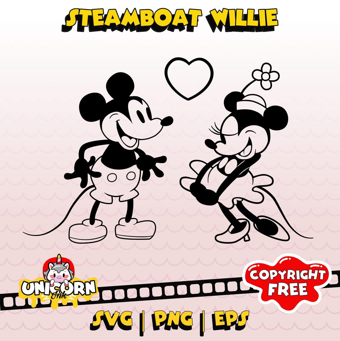 Steamboat Willie SVG, Mickey and Minnie Mouse Svg, Cricut Cut Files ...