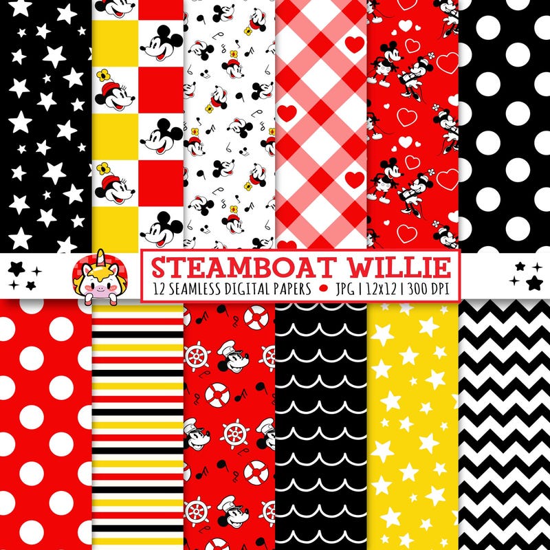 Digital Paper Mickey Mouse - Etsy