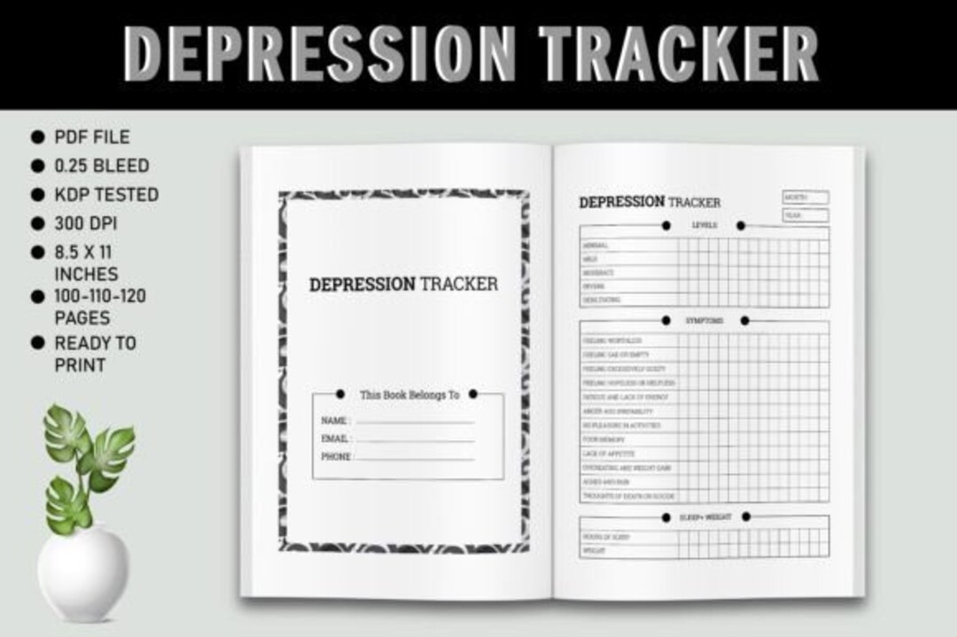 Depression Tracker | Anxiety Tracker | Depression Journal | Depression ...